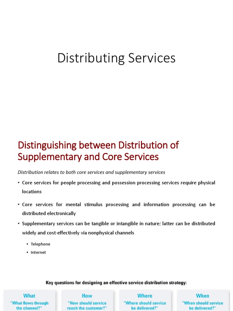 Distributing Services | PDF | Marketing | Business Economics
