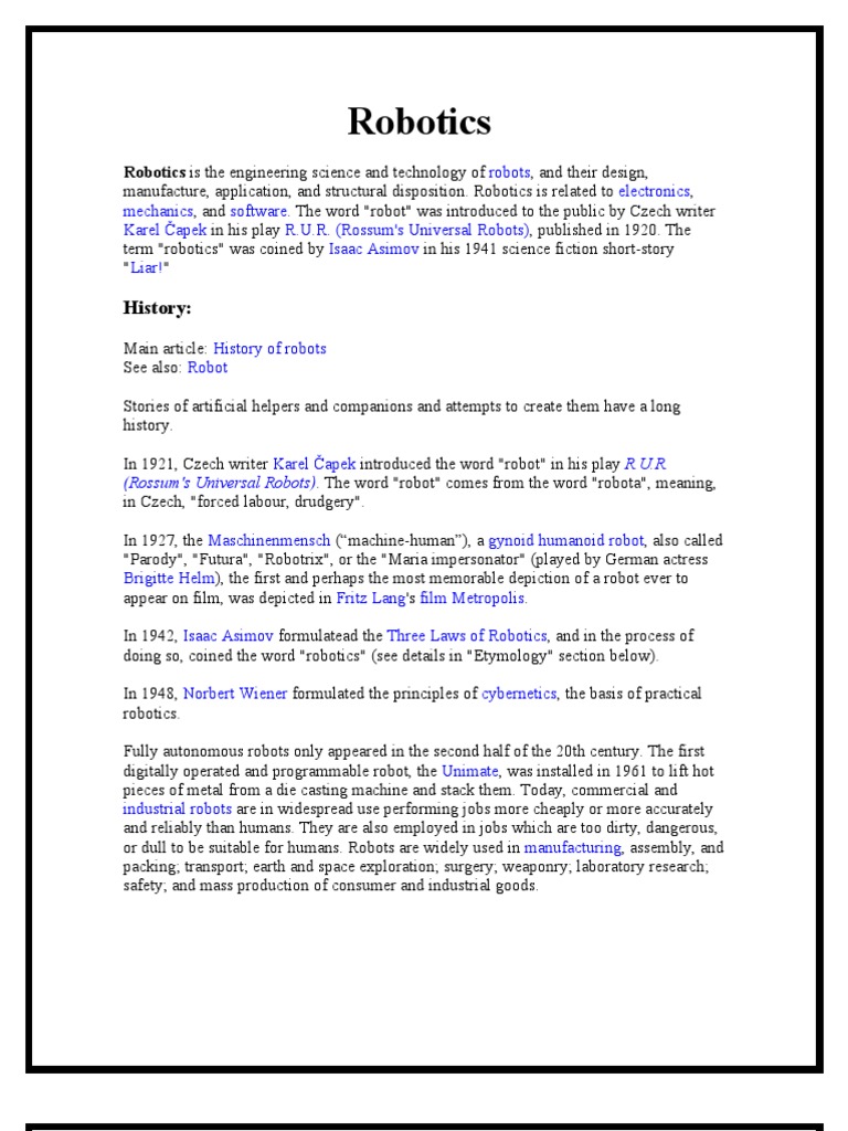 Robotics | PDF | Actuator | Robot