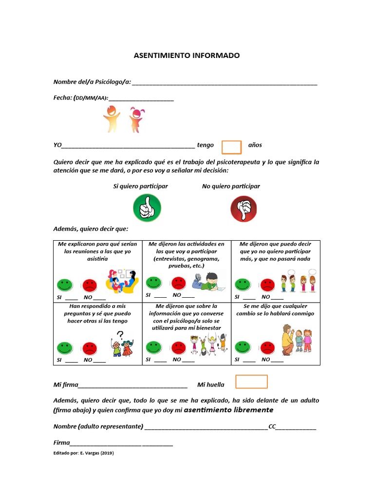 ASENTIMIENTO INFORMADO Niños | PDF