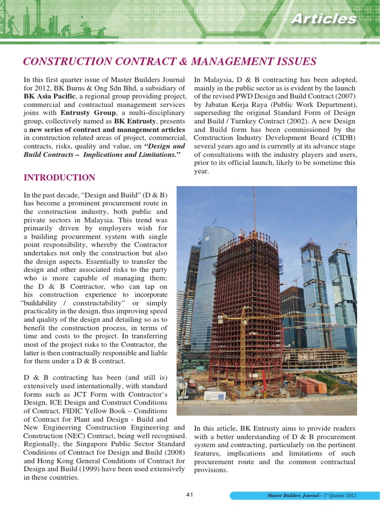 Design & Build Contracts Guide | PDF | Procurement | Employment