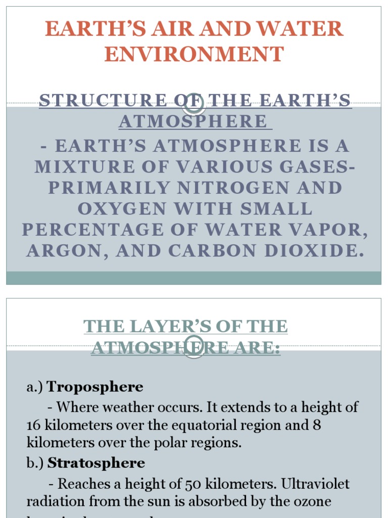 Earth's Atmosphere and Water Cycle Overview | PDF | Atmosphere Of Earth ...