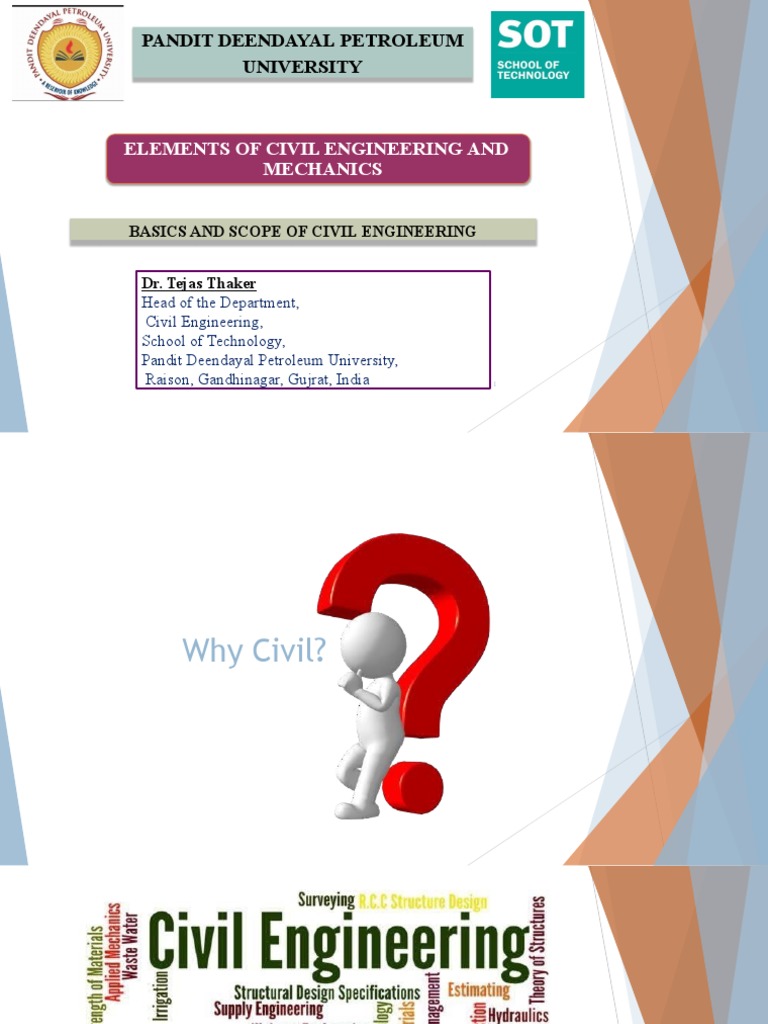 Pandit Deendayal Petroleum University: Elements of Civil Engineering and Mechanics | PDF