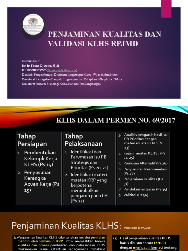 03 Penjaminan Kualitas Dan Validasi KLHS RPJMD | PDF