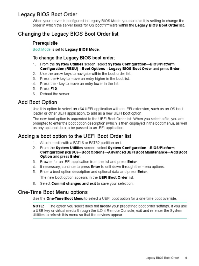 Boot Order Setting | PDF | Booting | Bios