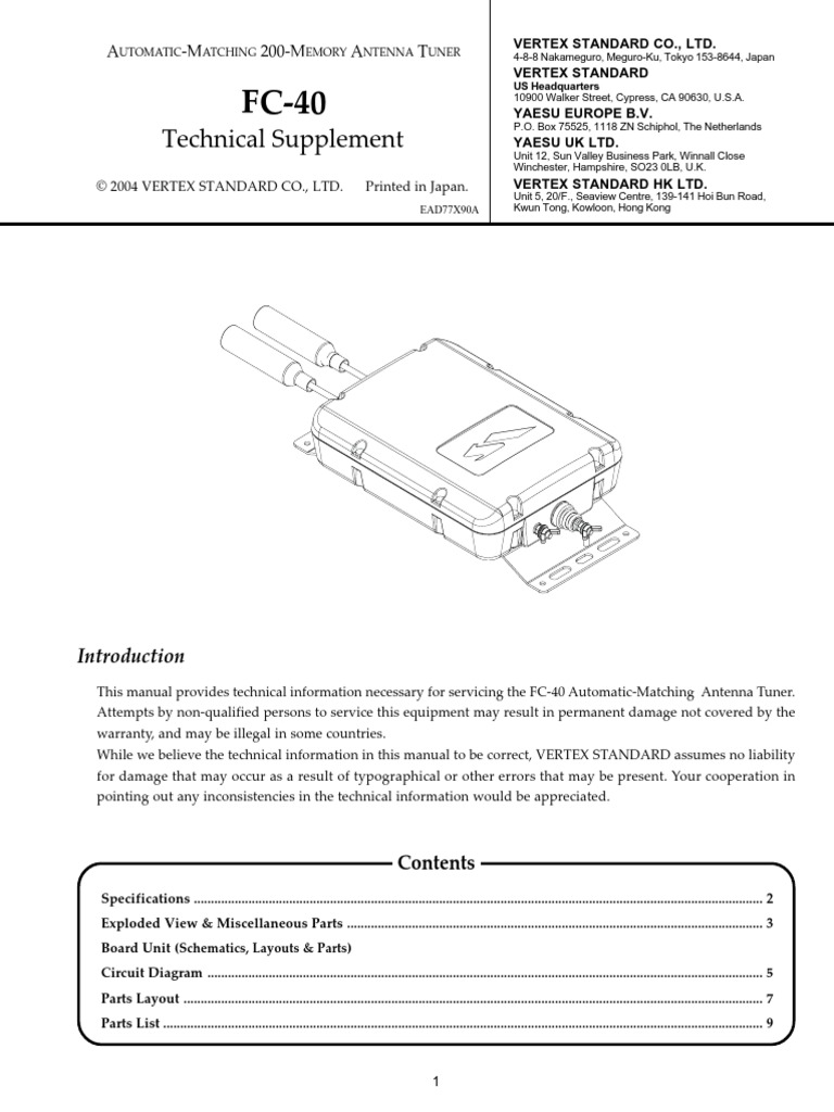 FC-40 Technical Supplement | PDF | Antenna (Radio) | Electrical Engineering