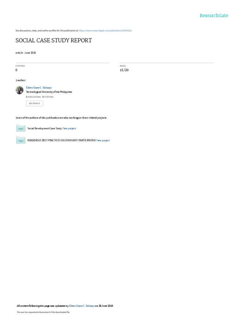 Social Development Case Study | PDF | Grandparent | Welfare