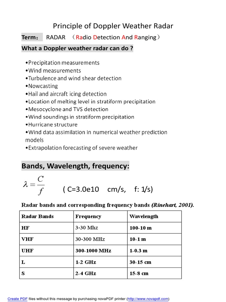 Principle of Doppler Weather Radar | PDF | Radar | Scattering
