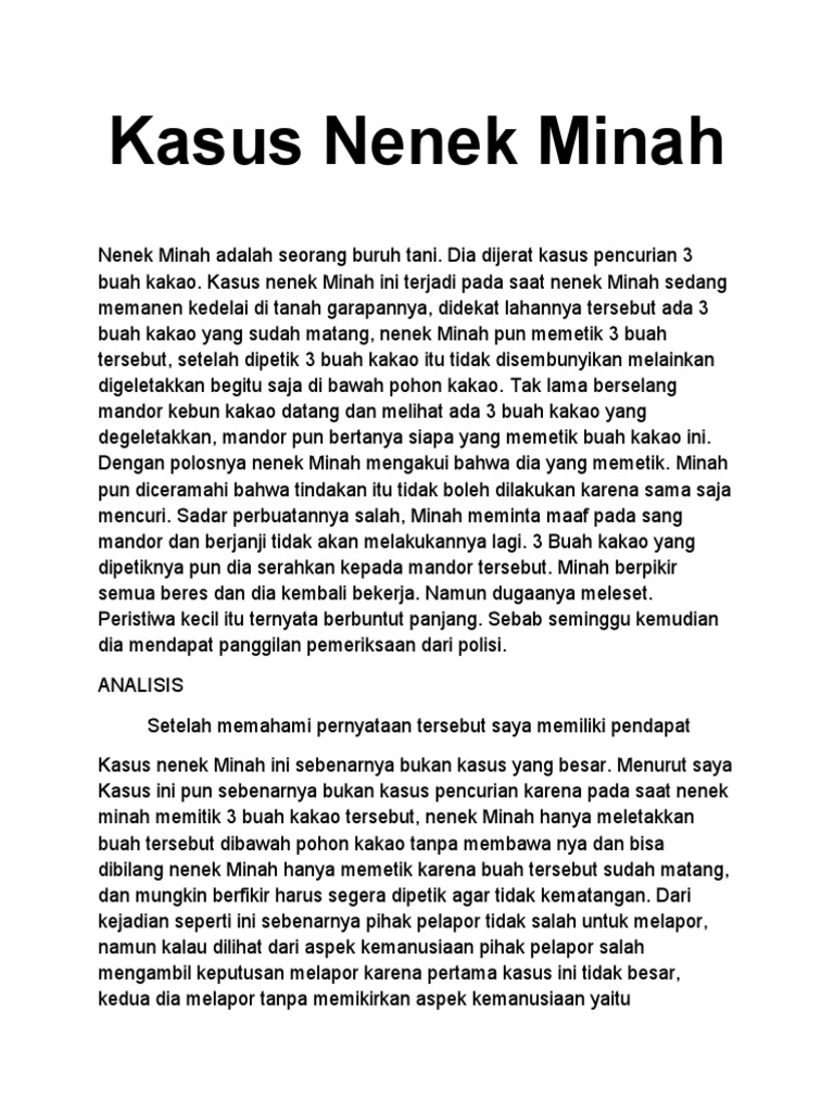 Kasus Nenek Minah | PDF