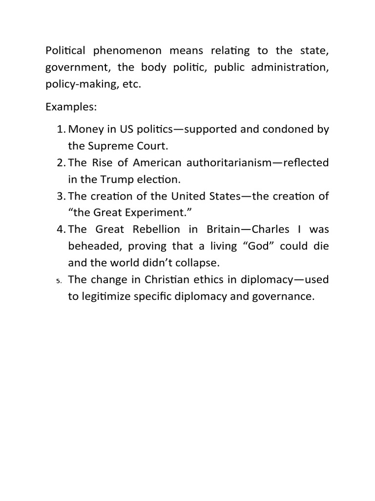 Political Phenomenon | PDF