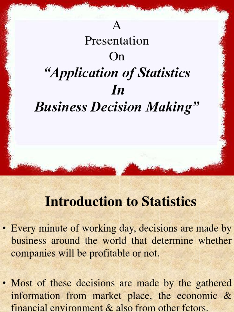 Applications of Statistics | Download Free PDF | Statistical Inference ...