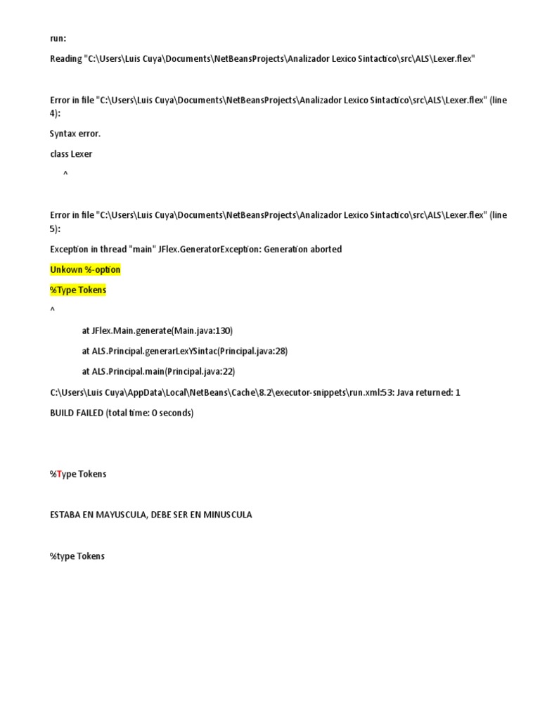 Java Lexer Syntax Errors | PDF | Parsing | Grammar