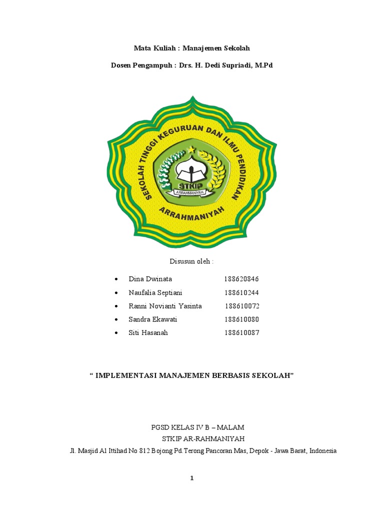 Makalah Implementasi MBS | PDF