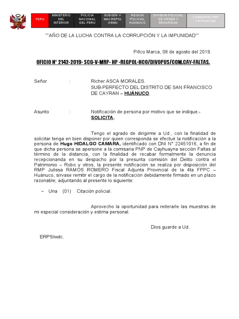 OFICIO RML 2019 Superfecto | PDF