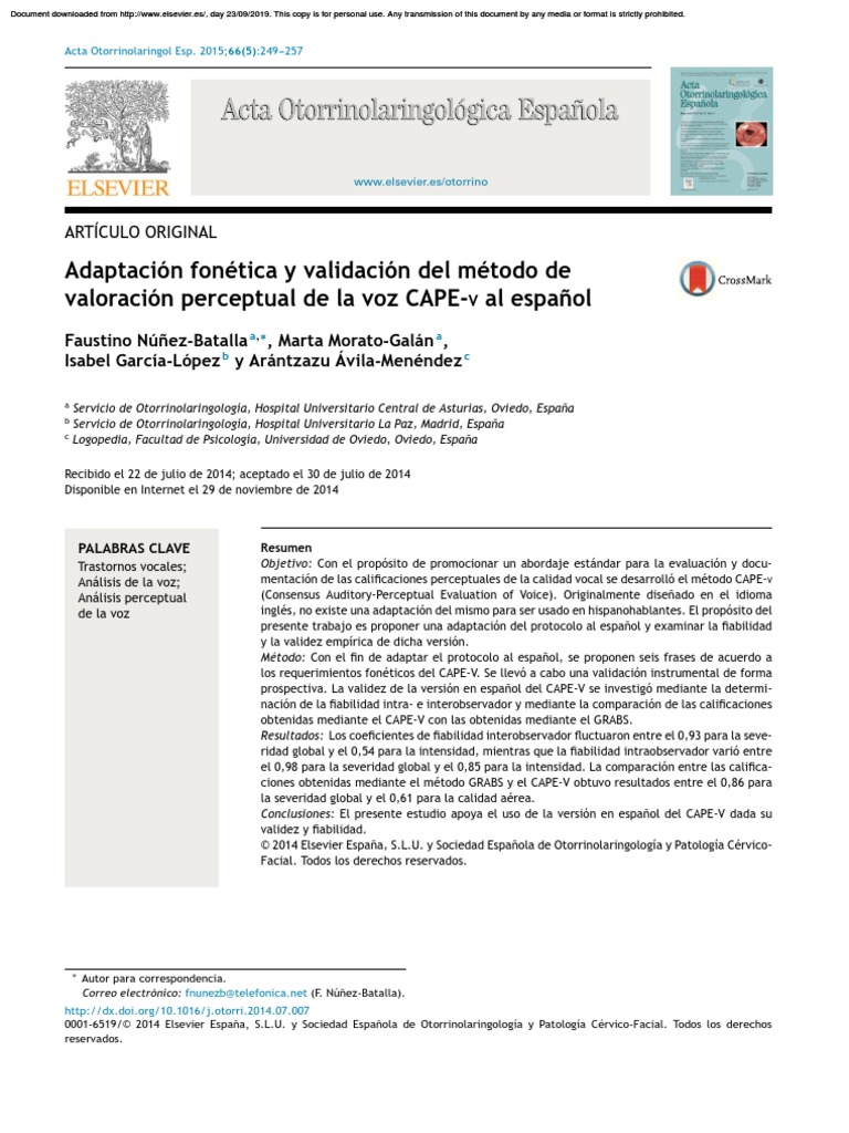 Cape V | PDF | Vocal | Validez (Estadísticas)