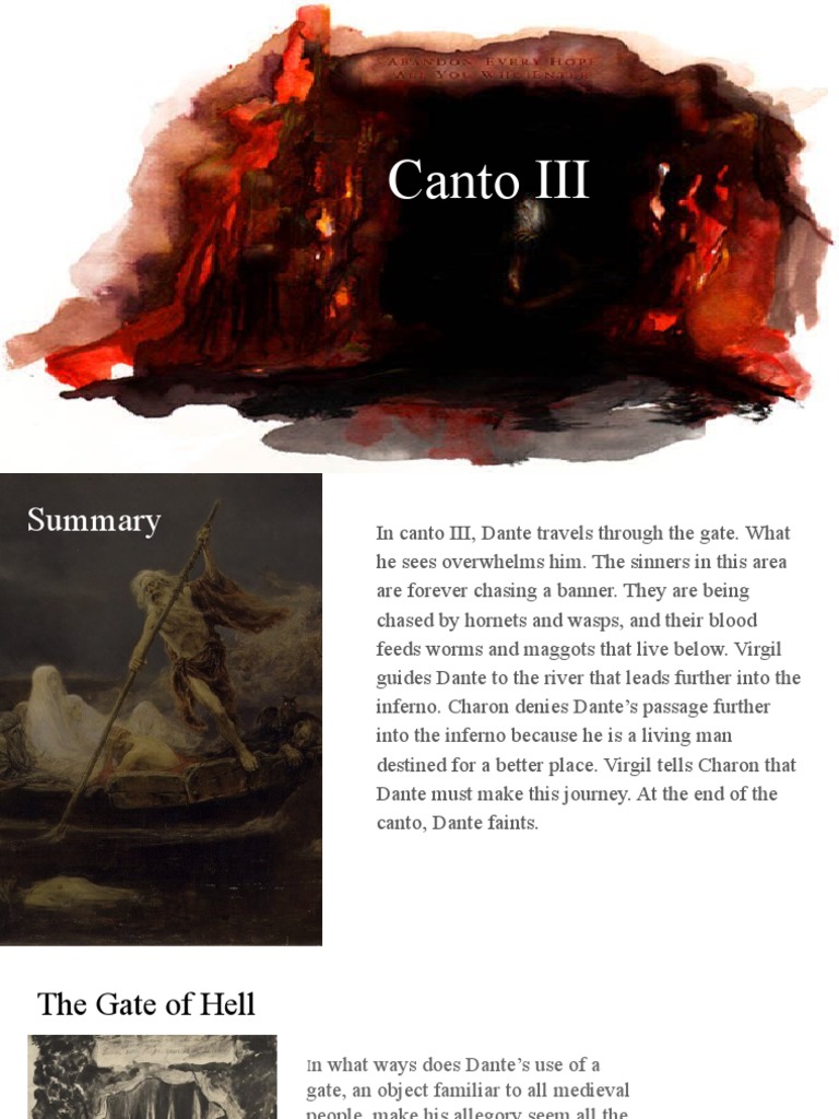 Dante Inferno - Canto III Presentation | PDF | Hell | Mythology