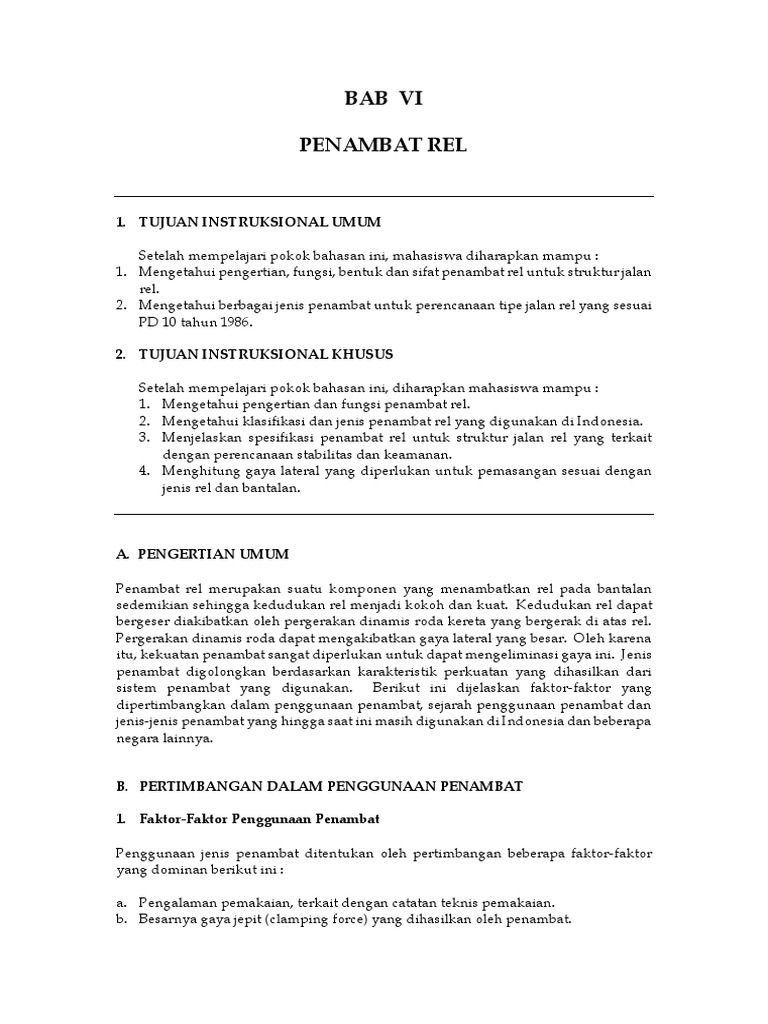 Bab Vi Penambat Rel | PDF