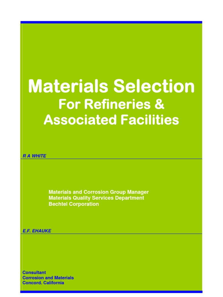 Materials Selection For Refineries and Associated Facilities | PDF ...