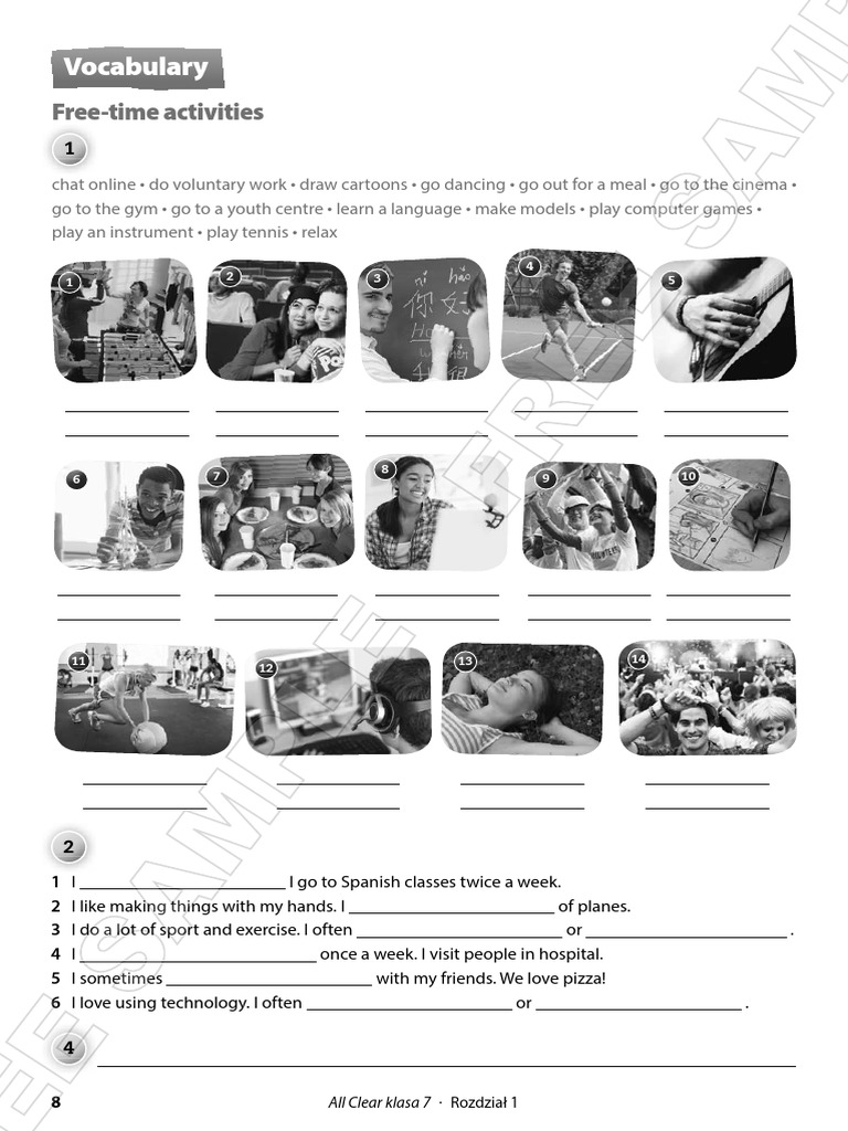 Free Time Activities Present Simple and Cont Exercises | PDF | Linguistics