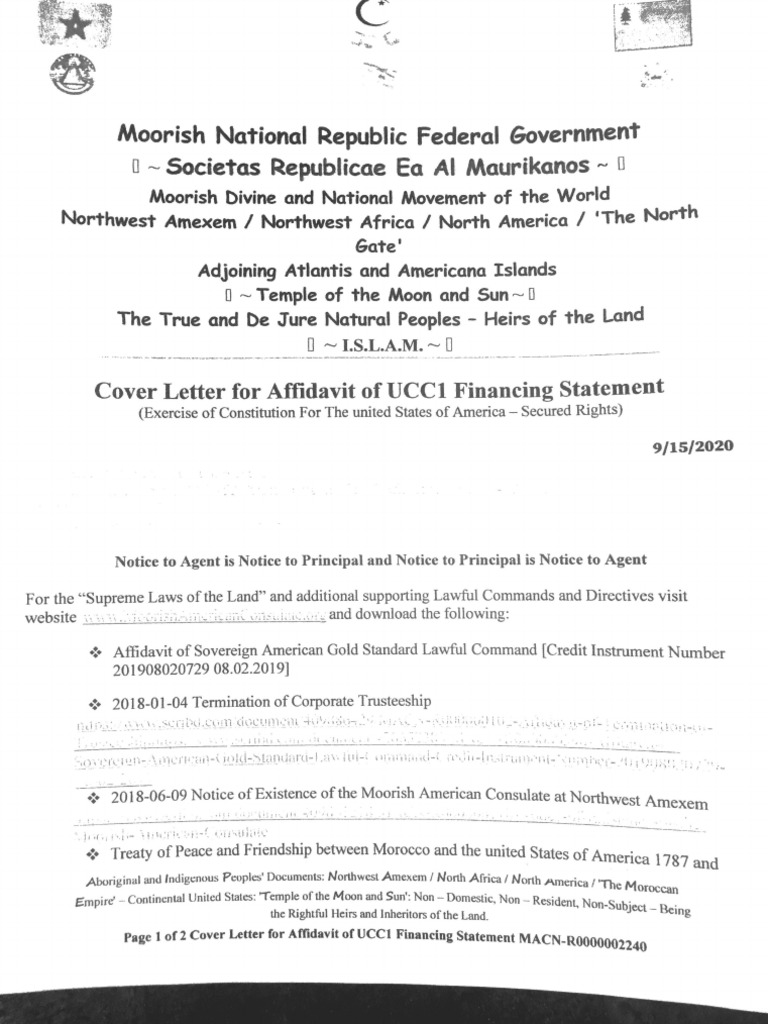Cover Letter UCC1 | PDF