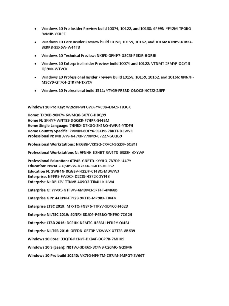 Windows 10 License Key | PDF
