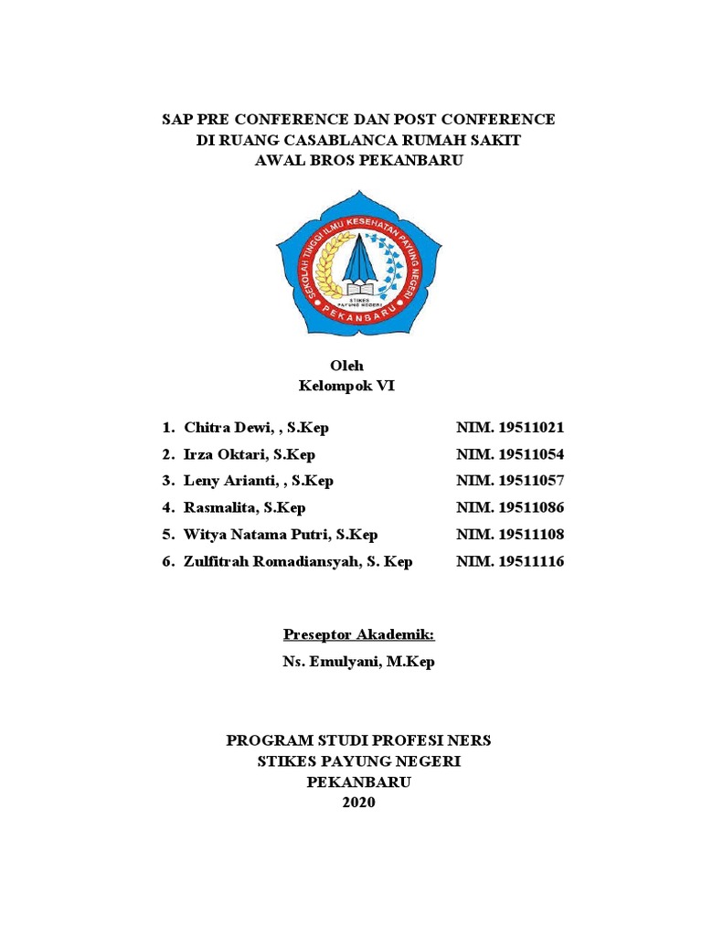 Sap Pre Dan Post Conference | PDF | Karier & Perkembangan