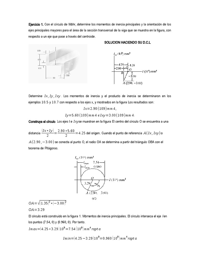 Ejercicio 1 Circulo de Mohr Tri | PDF