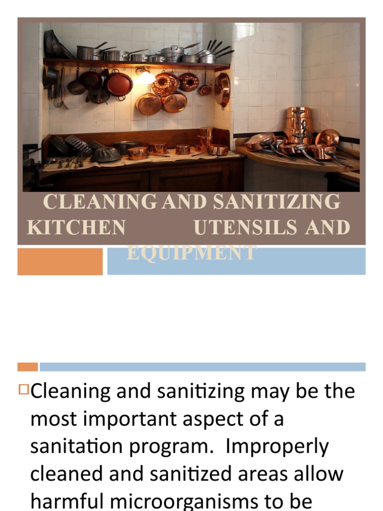 Kitchen Tools: Cleaning & Sanitizing Guide | PDF | Dishwasher ...