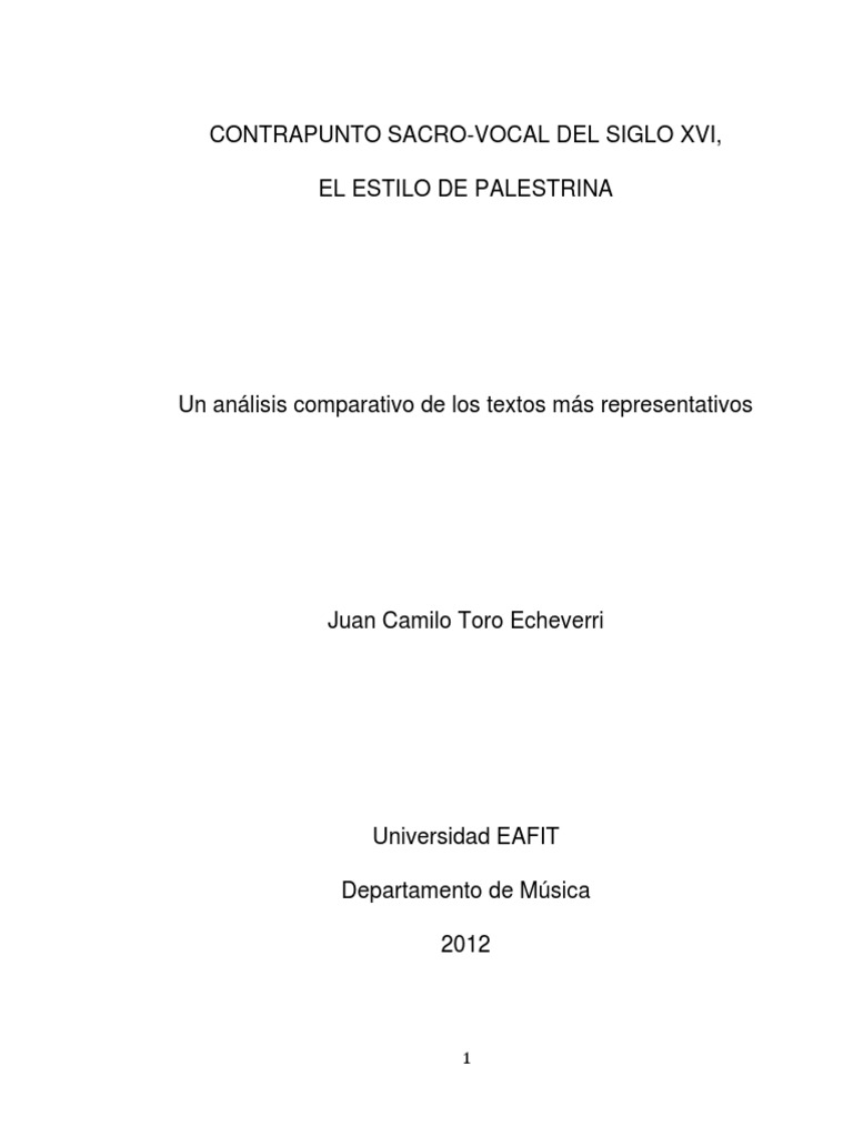 Contrapunto Como Base Del Análisis Musical Avanzado y La Composición ...