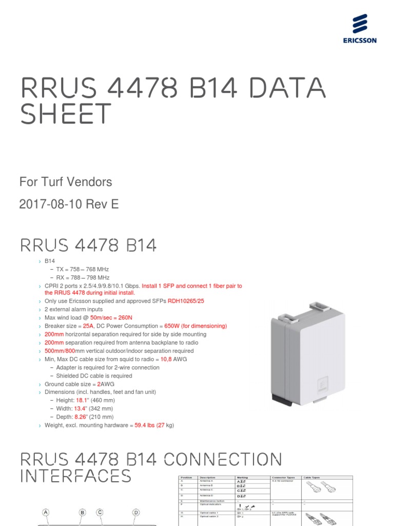 RRU 4478 B14 Rev.E | PDF