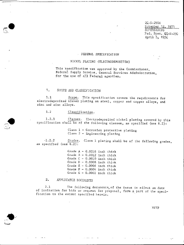 QQ N 290A Nickel Plating Electrodeposited | PDF