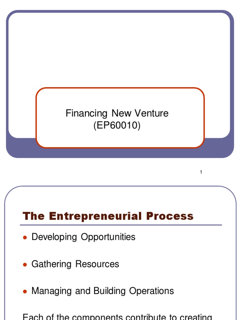 Financing New Venture (EP60010) | PDF | Entrepreneurship | Market Liquidity
