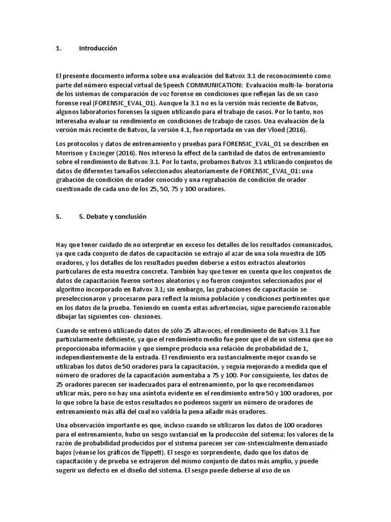 Introduccion, Conclusion BATVOX | PDF | Parcialidad | Informática y ...