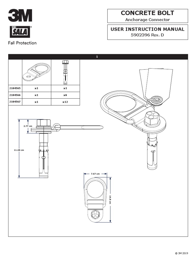 Concrete Bolt: User Instruction Manual | PDF | Screw | Concrete