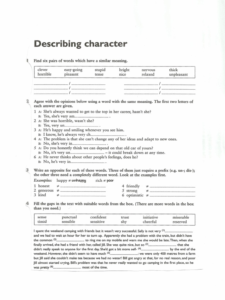 Describing Character | PDF
