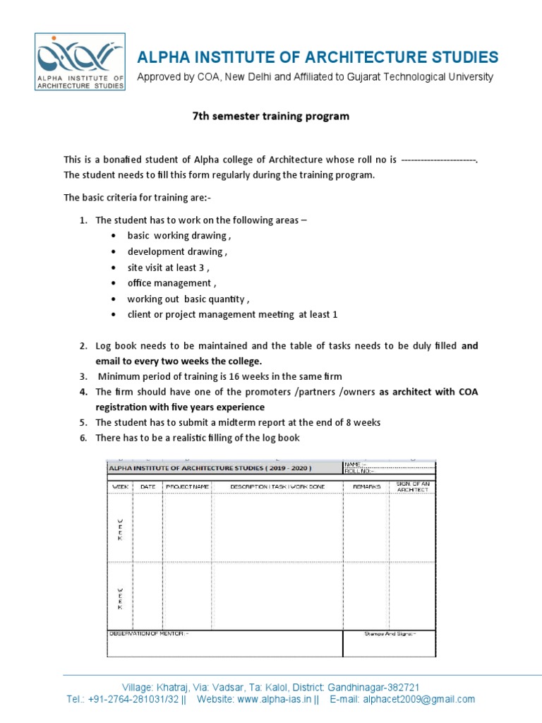 Final 7th Sem Training Requirement | PDF | Career & Growth | Art