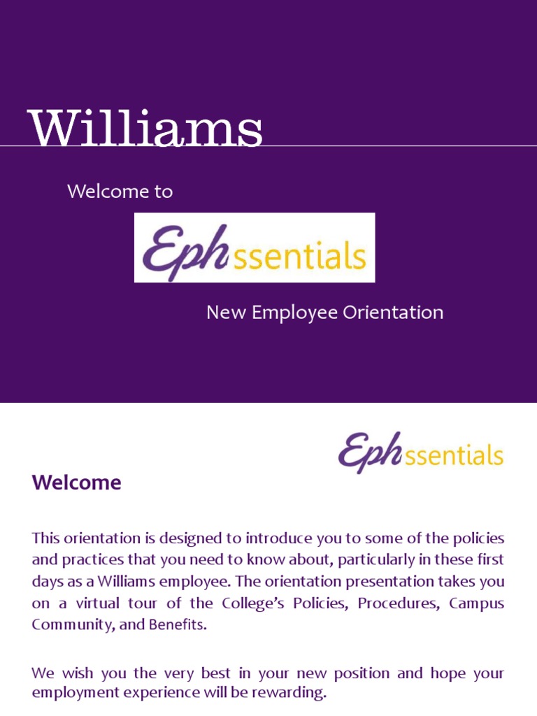 Welcome To: Office of Human Resources Hr@williams - Edu 413-597-2681 ...