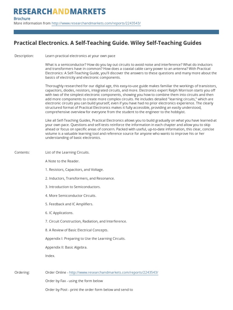 Practical Electronics Self-Teaching Guide | PDF | Electronic Circuits | Electronics