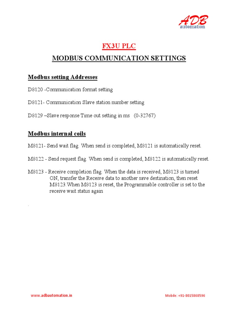FX3U Modbus Manual | PDF | Internet Protocols | Computer Architecture