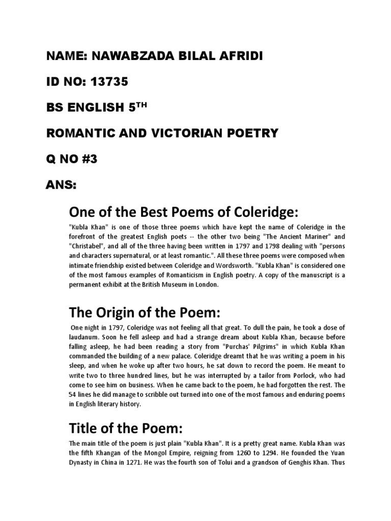 Mam Salma | PDF | Samuel Taylor Coleridge | William Blake