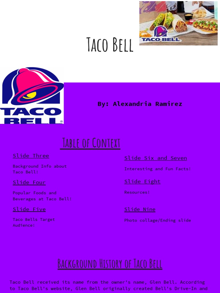 Taco Bell | PDF | Taco | Fast Food Restaurants