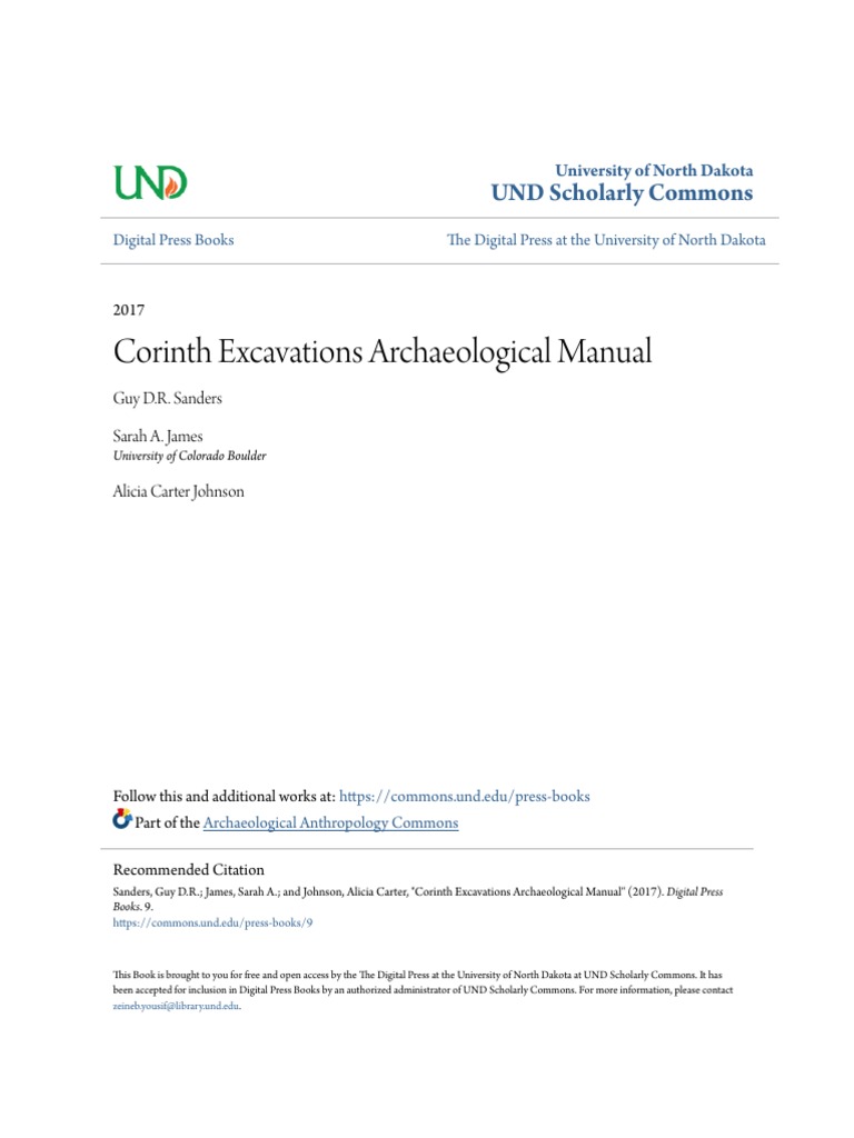 Corinth Excavations Archaeological Manual | PDF | Cultural Heritage | Archaeology