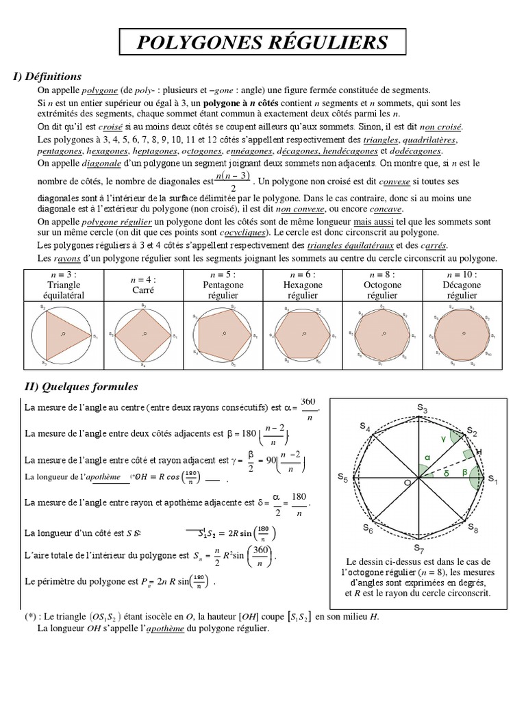 Polygones Réguliers | PDF | Polygone | Triangle