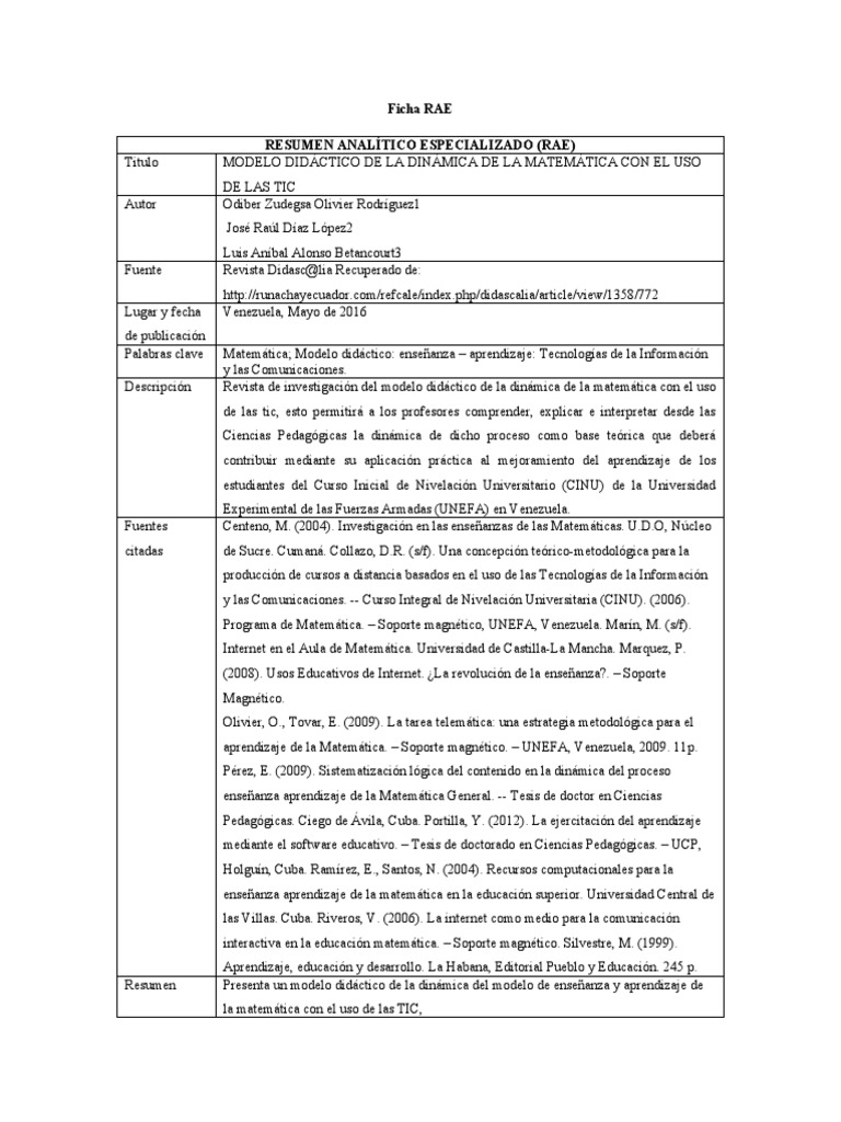 Ficha RAE | PDF | Educación primaria | Enseñanza de matemática