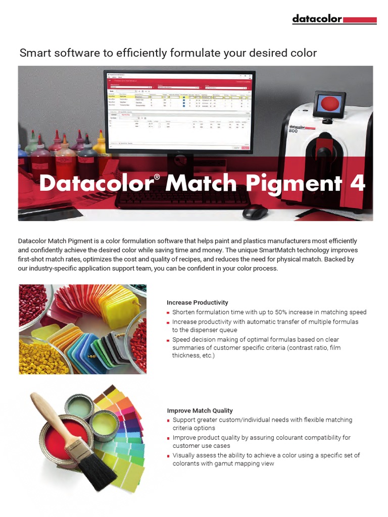 Datacolor Match Pigment 4: Smart Software To Efficiently Formulate Your ...