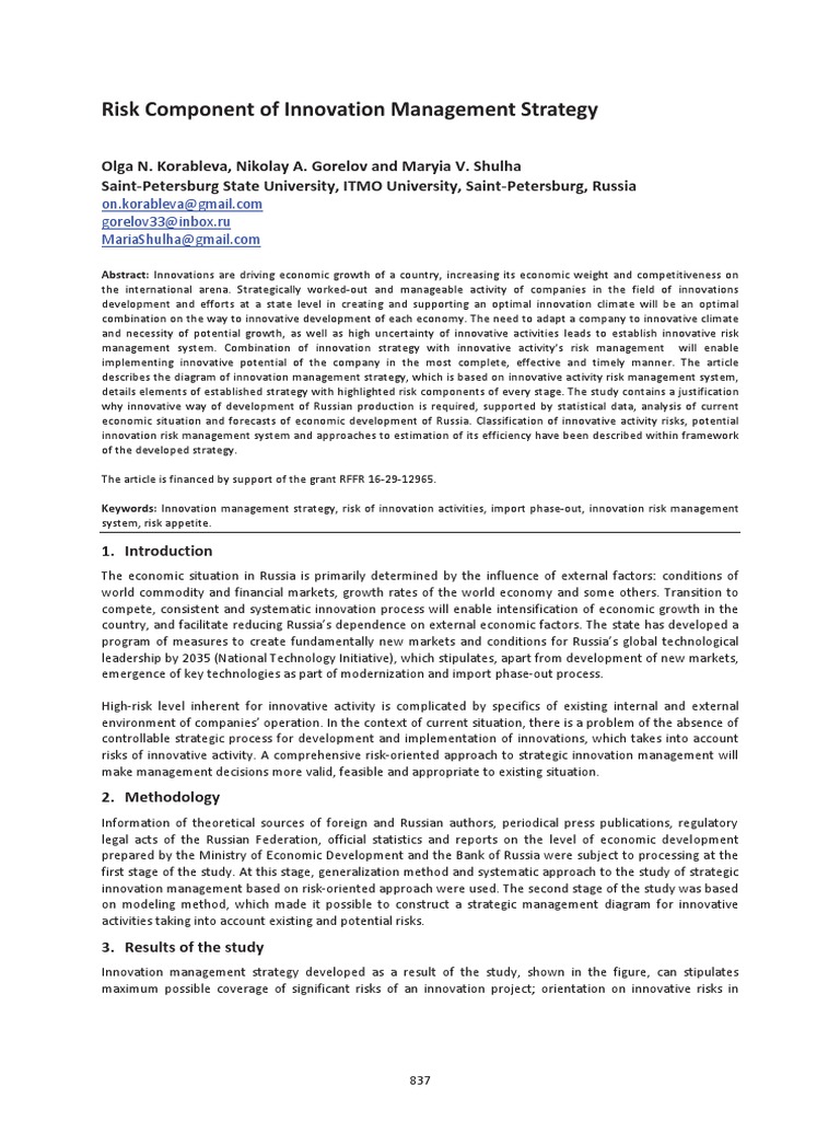 Risk Component of Innovation-1 | PDF | Innovation | Risk Management