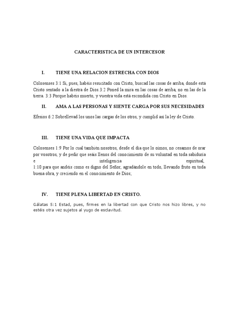 Caracteristica de Un Intercesor | PDF