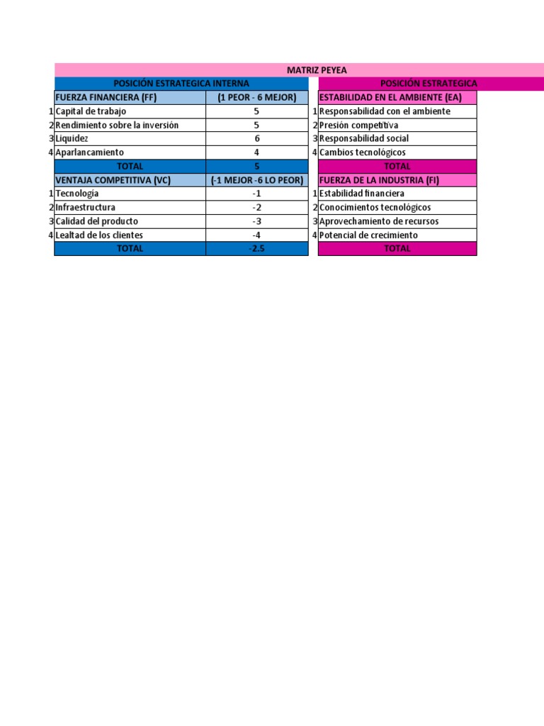 Cuadro Matriz Peyea | PDF | Economias | Business