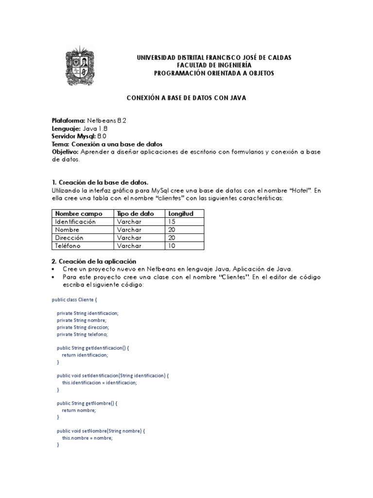 Guia Conexion A Base de Datos Java | PDF | Java (lenguaje de programación) | Mi sql