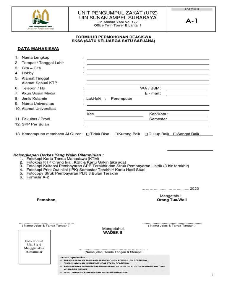 Formulir BEASISWA New | PDF