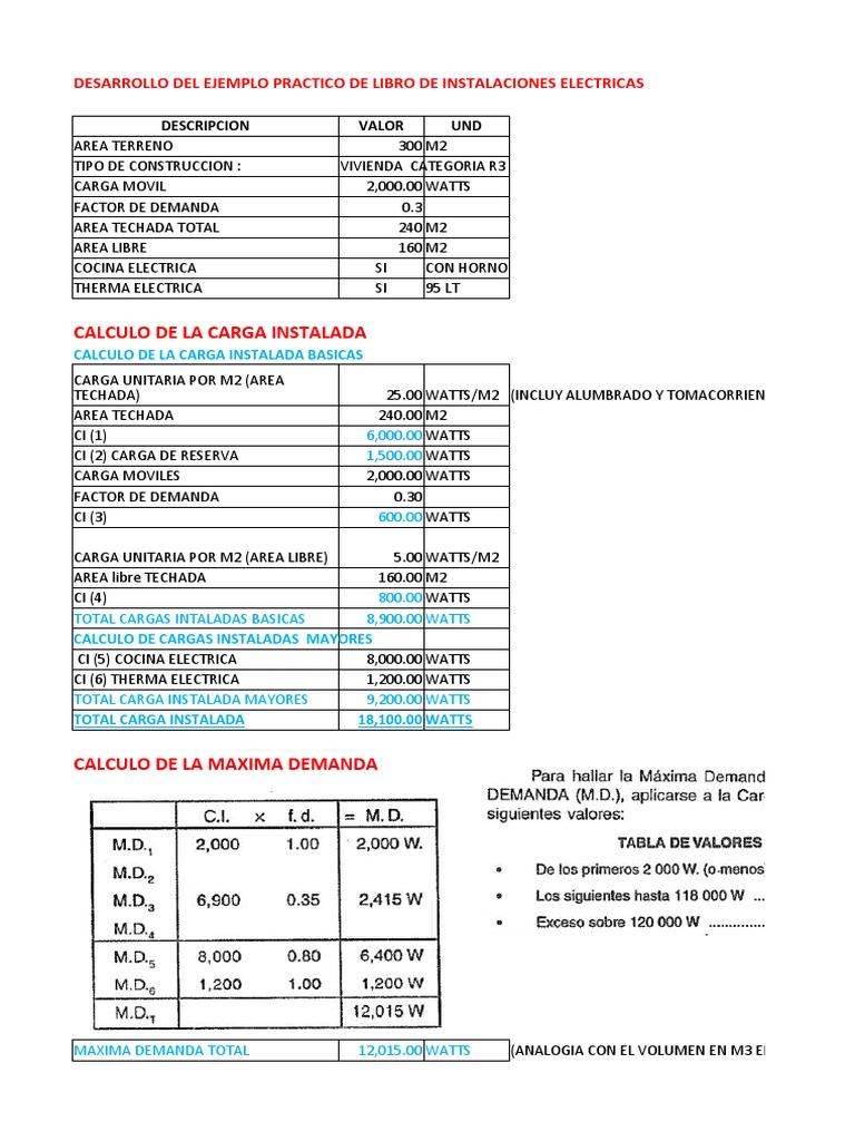 Ejemplo y Algunas Consideraciones de Cne (Cod. Nac. de Electricidad) | PDF